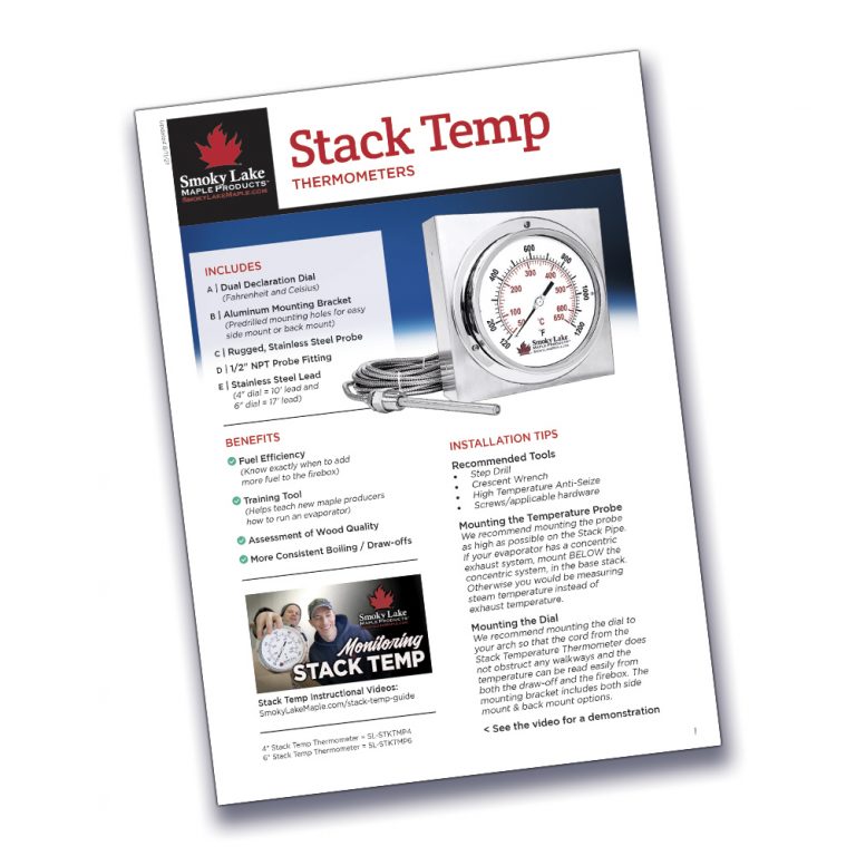 Stack Temperature Thermometer, 6" Dial | Smoky Lake Maple Products, LLC